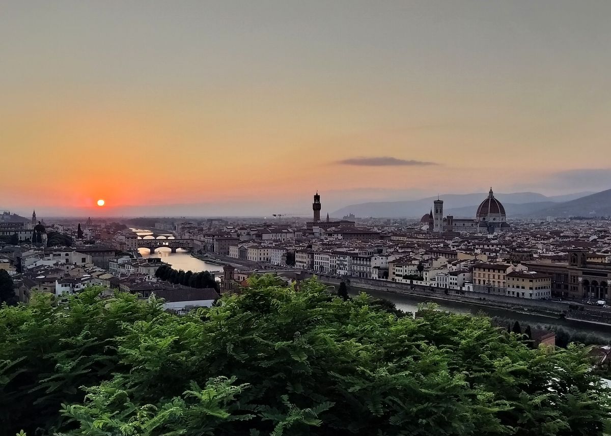 'Italy Florence Sunset' Poster, picture, metal print, paint by dkDesign ...