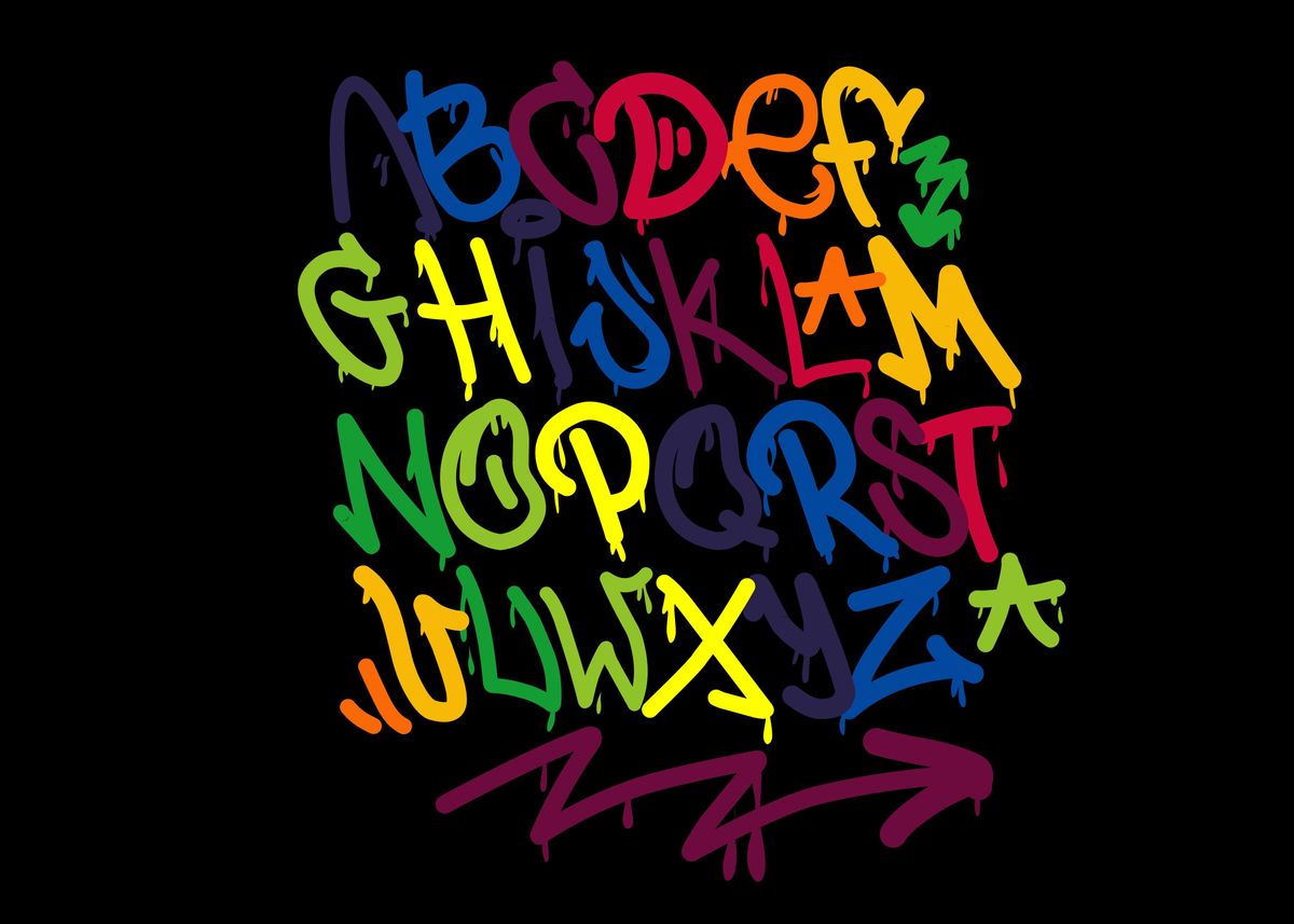 'textart alphabet street' Poster, picture, metal print, paint by Mshel ...