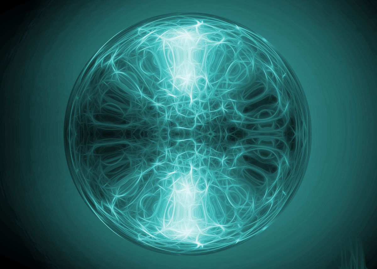 ' cyan Ball ' Poster, picture, metal print, paint by Fast Elevator ...