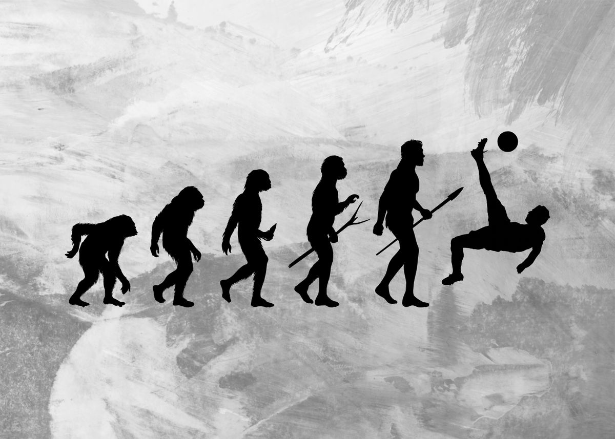 'evolution of soccer' Poster, picture, metal print, paint by Exclusive ...