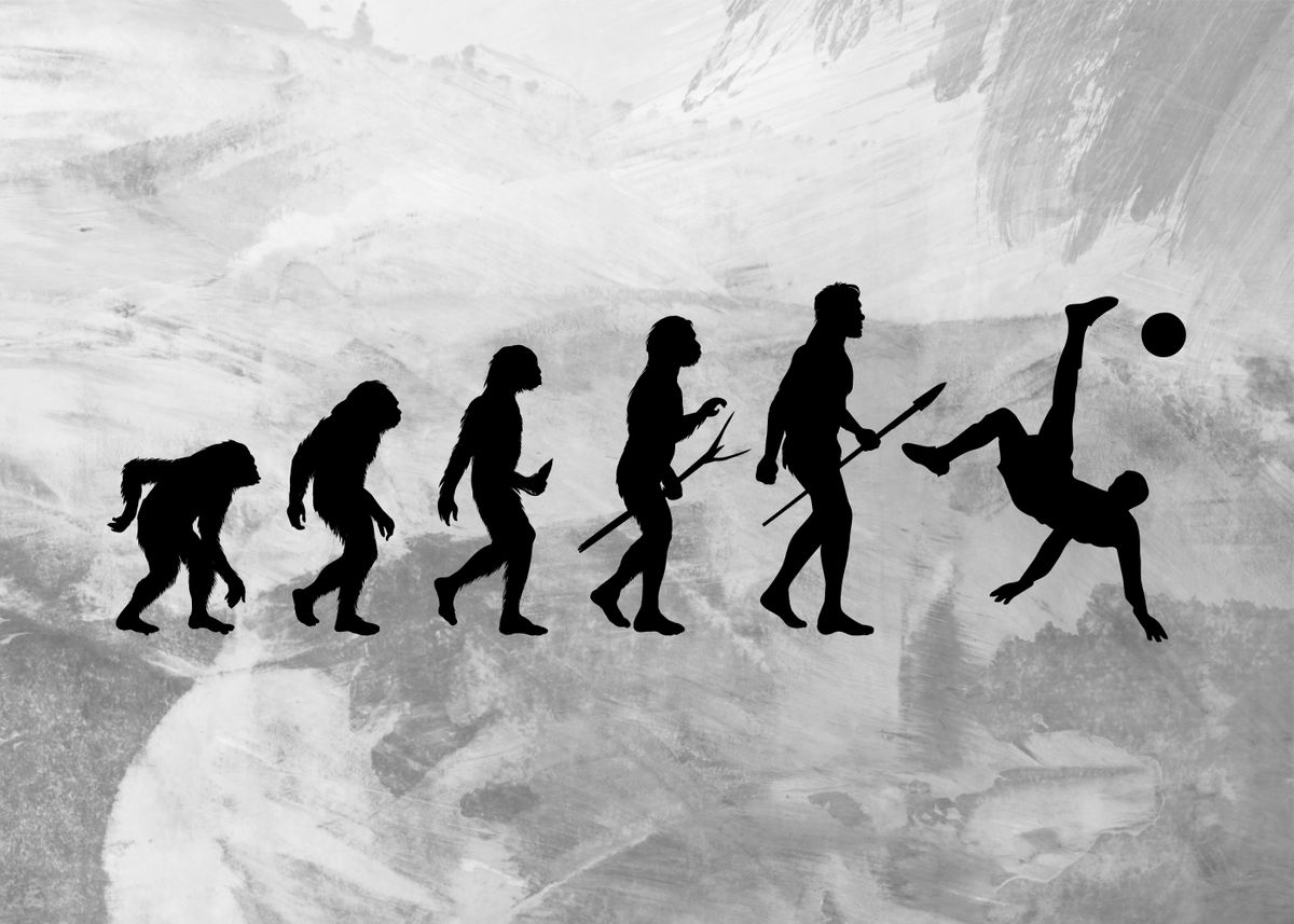 'evolution of football' Poster, picture, metal print, paint by ...