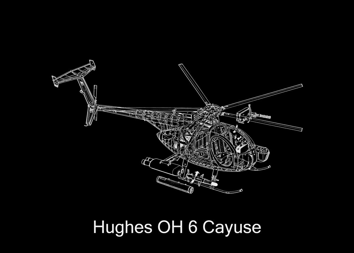 'Hughes OH 6 Cayuse ' Poster, picture, metal print, paint by Spring ...