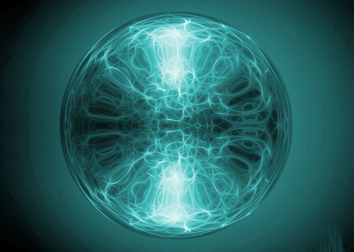 'cyan Ball ' Poster, picture, metal print, paint by Amazing Artist ...