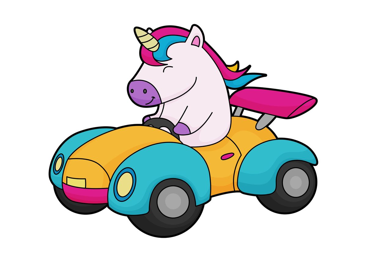 'Unicorn Car' Poster by Markus Schnabel | Displate