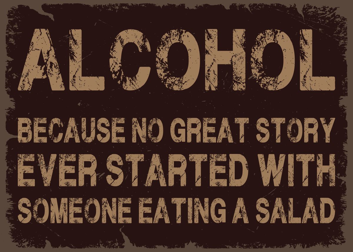 'Alcohol Story Vodka Wine' Poster, picture, metal print, paint by ...