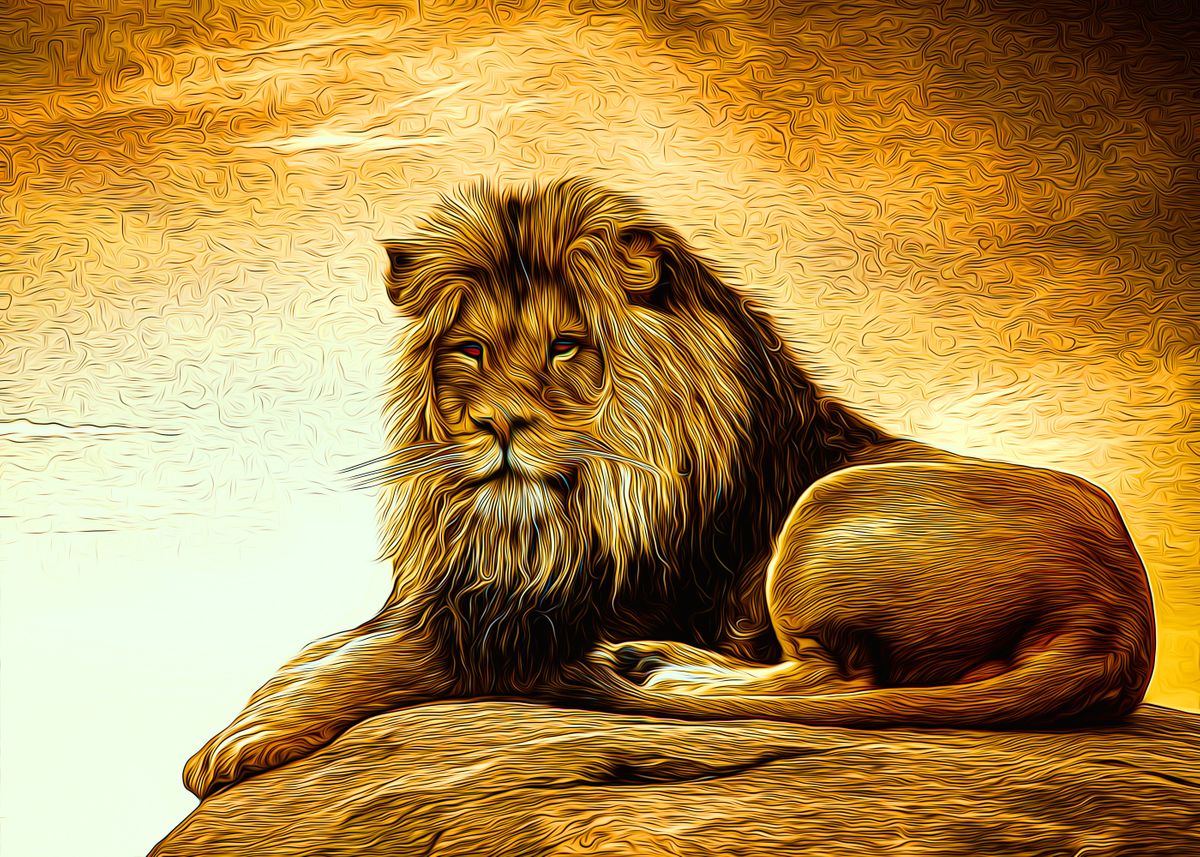 'Lion' Poster by Tiker Arts | Displate