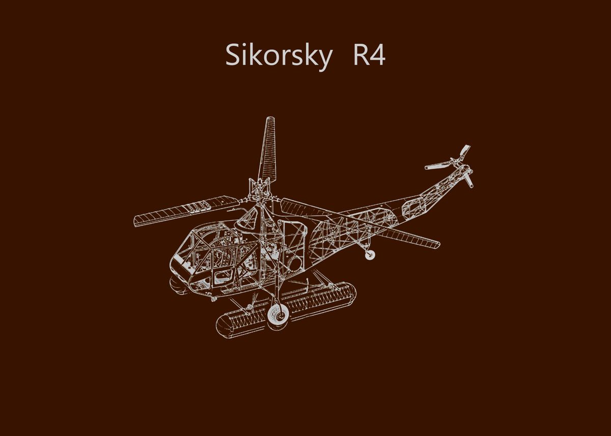 'sikorsky r4 ' Poster, picture, metal print, paint by Amazing Artist ...