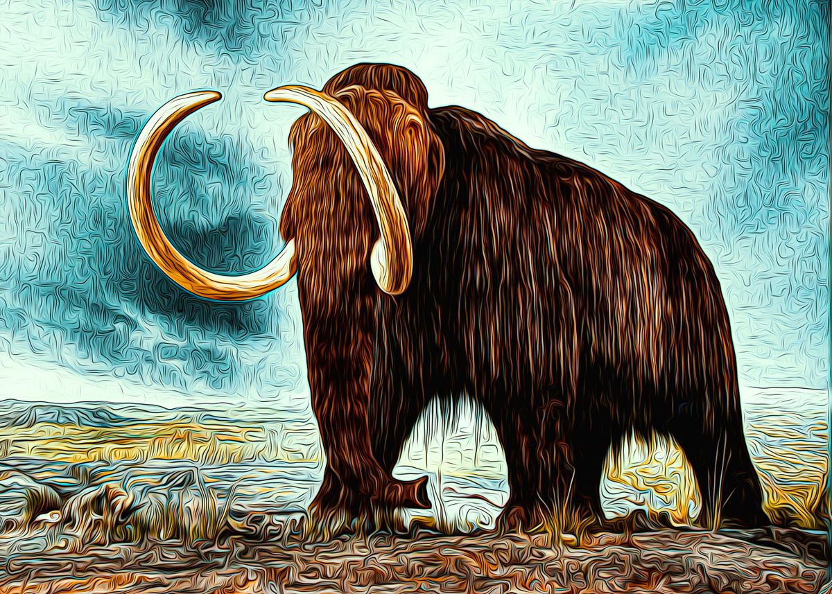 'Mammoth' Poster, picture, metal print, paint by Tiker Arts | Displate