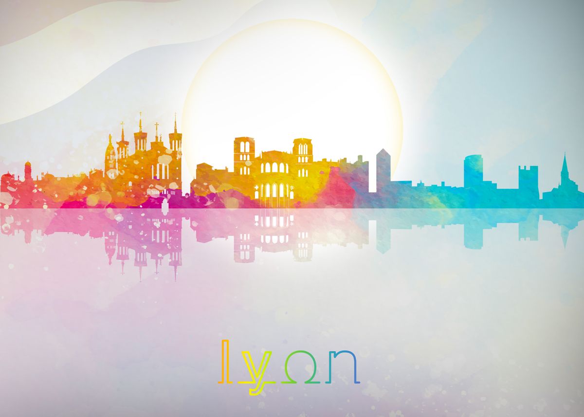 'Lyon France' Poster, picture, metal print, paint by Farwell Florentino ...