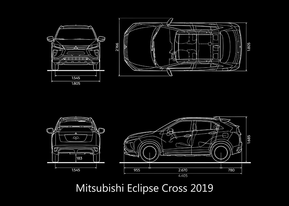 'Mitsubishi Eclipse Cross ' Poster, picture, metal print, paint by Fast ...
