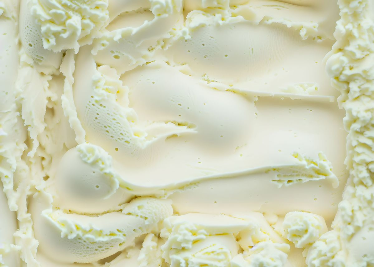 'Ice cream texture overhead' Poster, picture, metal print, paint by ...