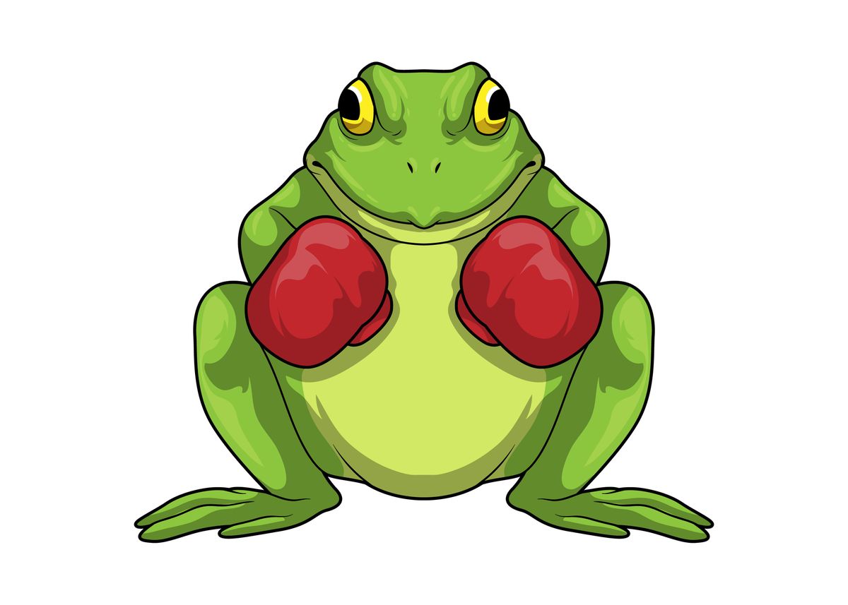 'Frog Boxer Boxing gloves' Poster, picture, metal print, paint by ...