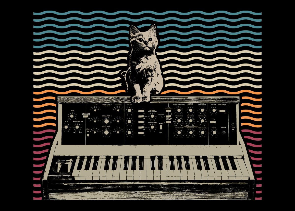 'Retro Modular Synthesizer' Poster, picture, metal print, paint by ...