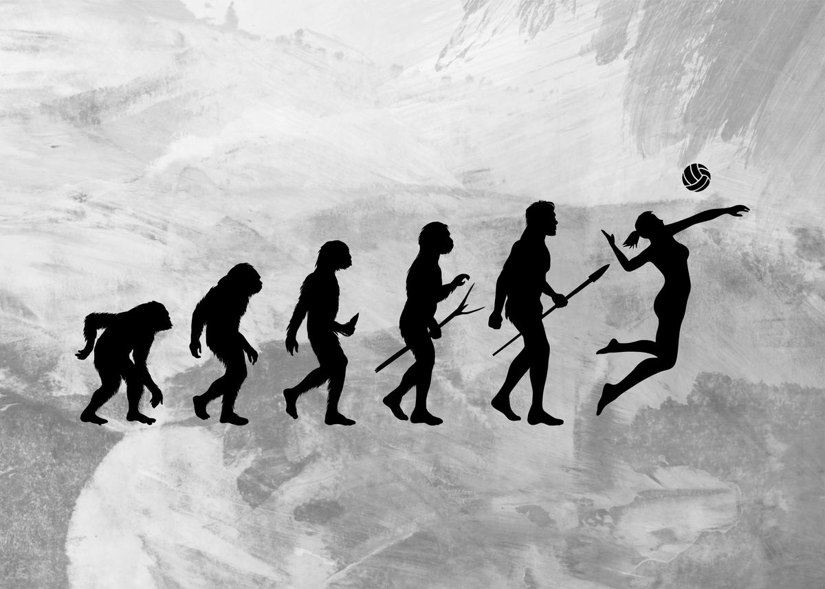 'evolution of volleyball' Poster, picture, metal print, paint by ...