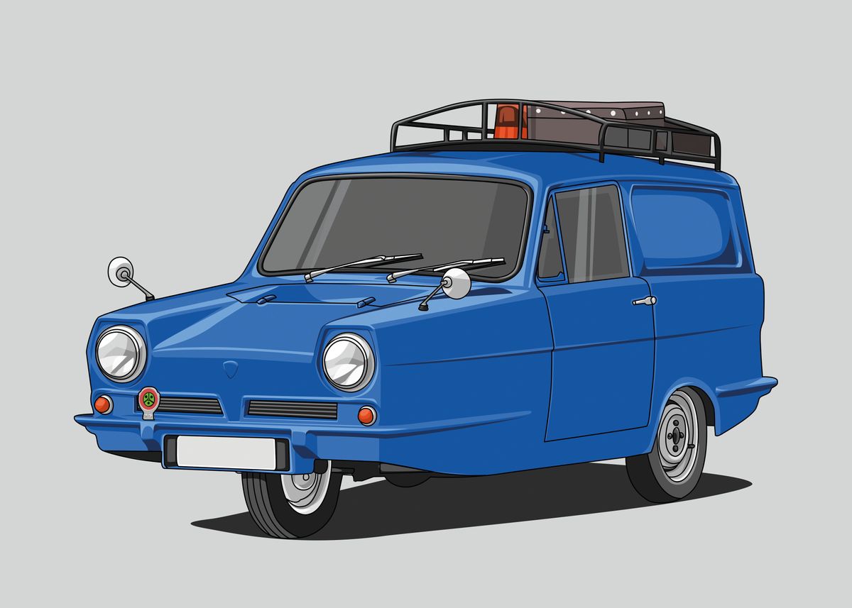 'Reliant Regal blue poster' Poster, picture, metal print, paint by ...