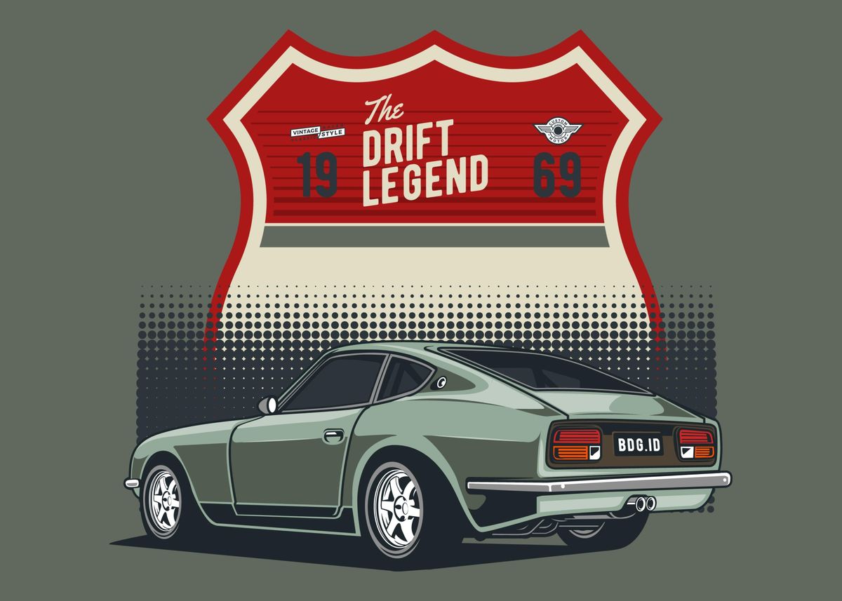 'Japanese Car' Poster, picture, metal print, paint by Nae | Displate