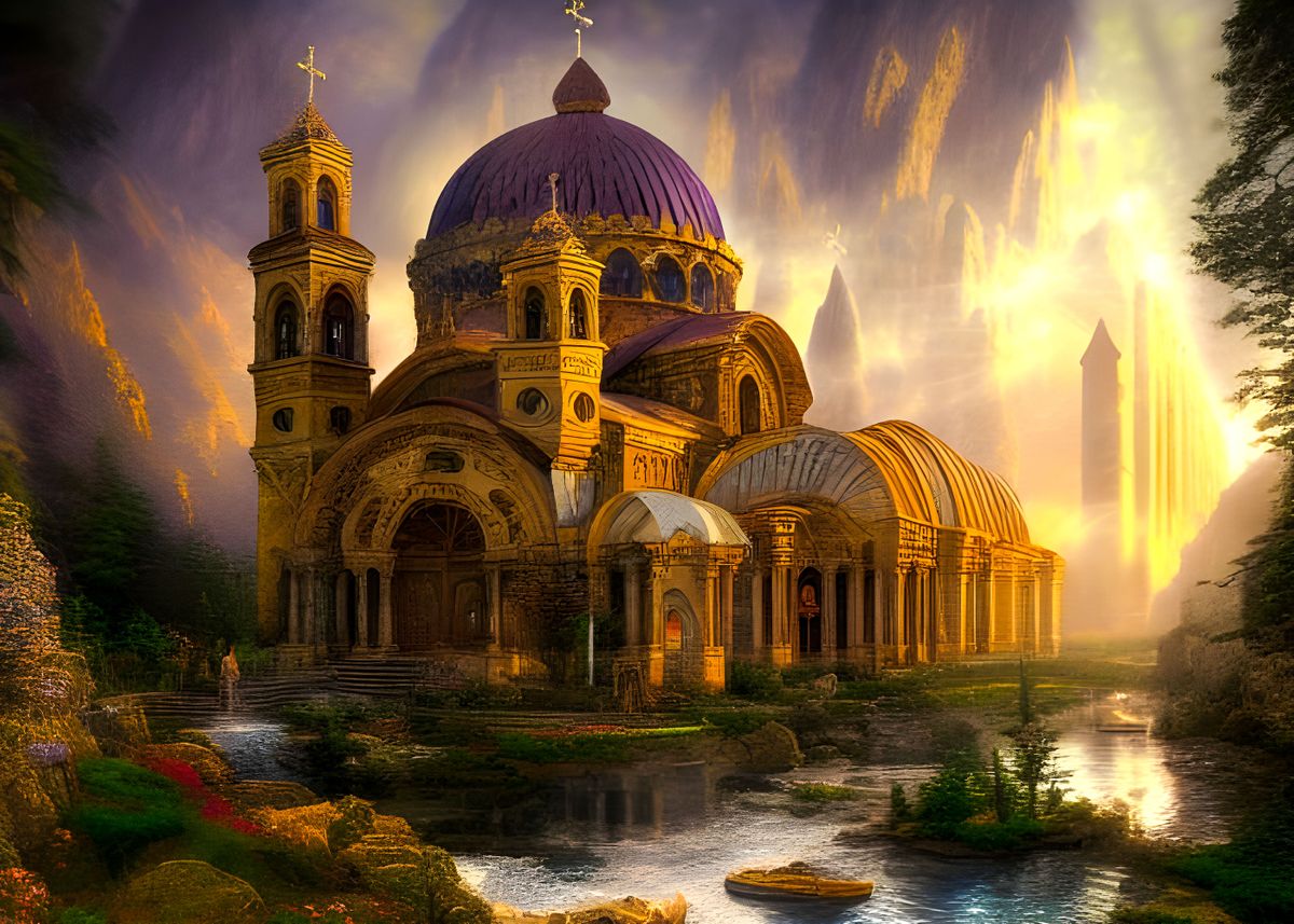 'Fantasu Cathedral 4' Poster by Marcelo Miguel | Displate