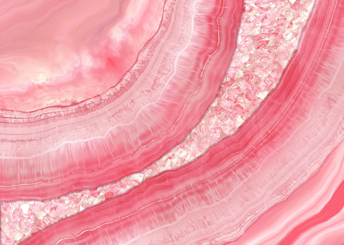 'Rose Peach marble Geode ' Poster by Lioudmila Perry | Displate