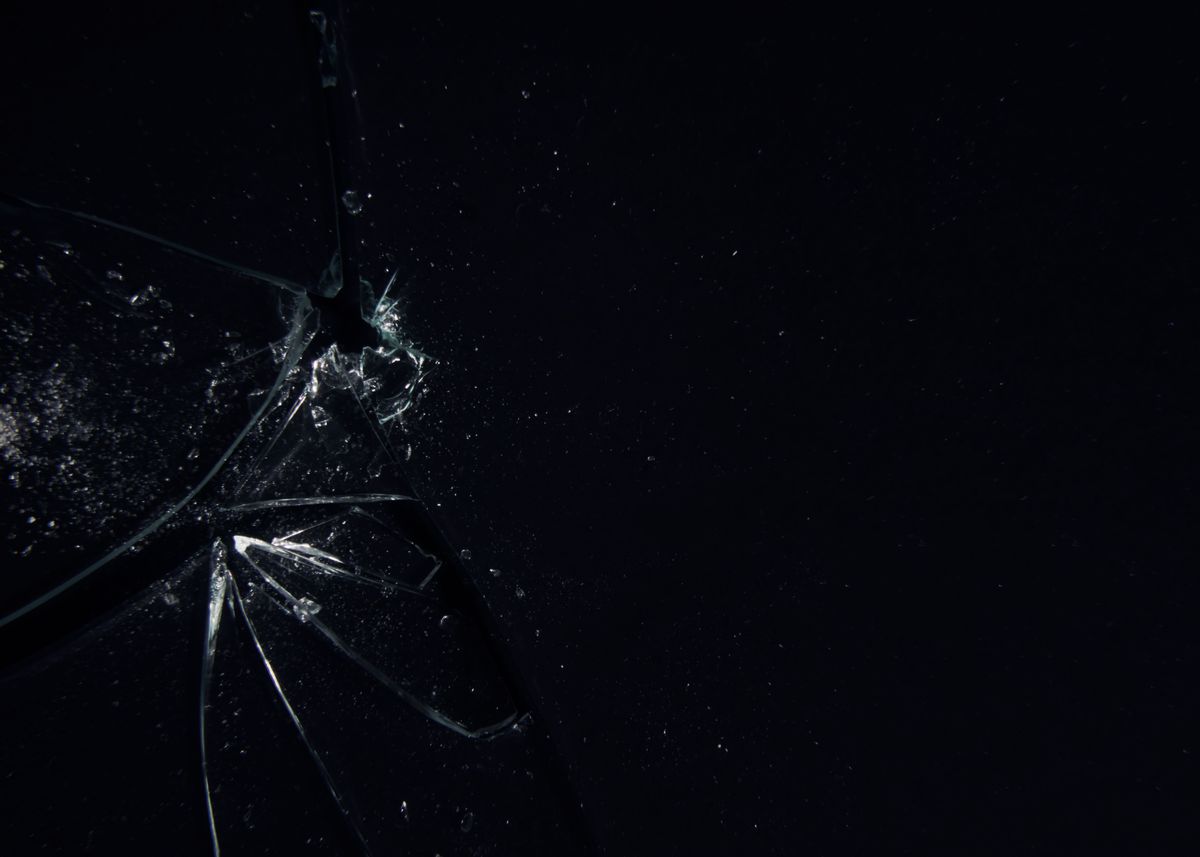 'Glass pieces shattered dam' Poster, picture, metal print, paint by ...