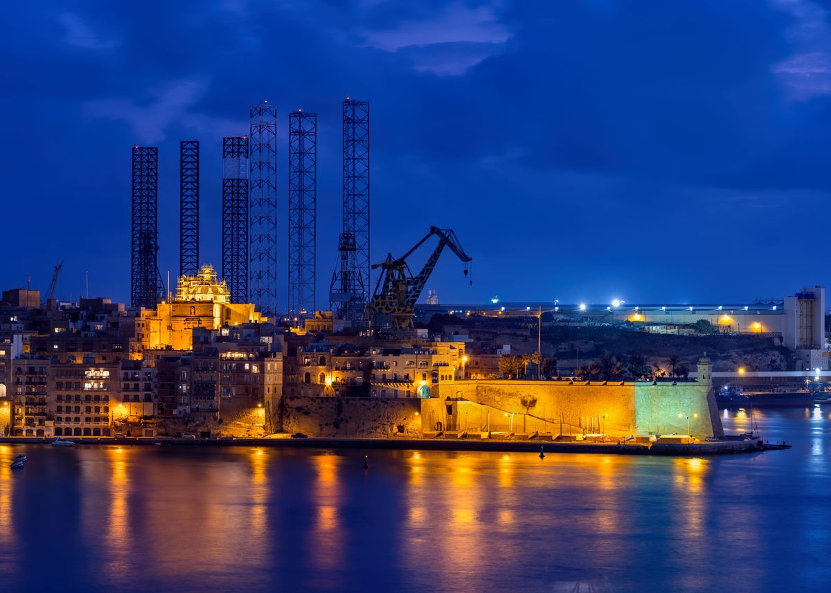 'Senglea At Night In Malta' Poster, picture, metal print, paint by ...