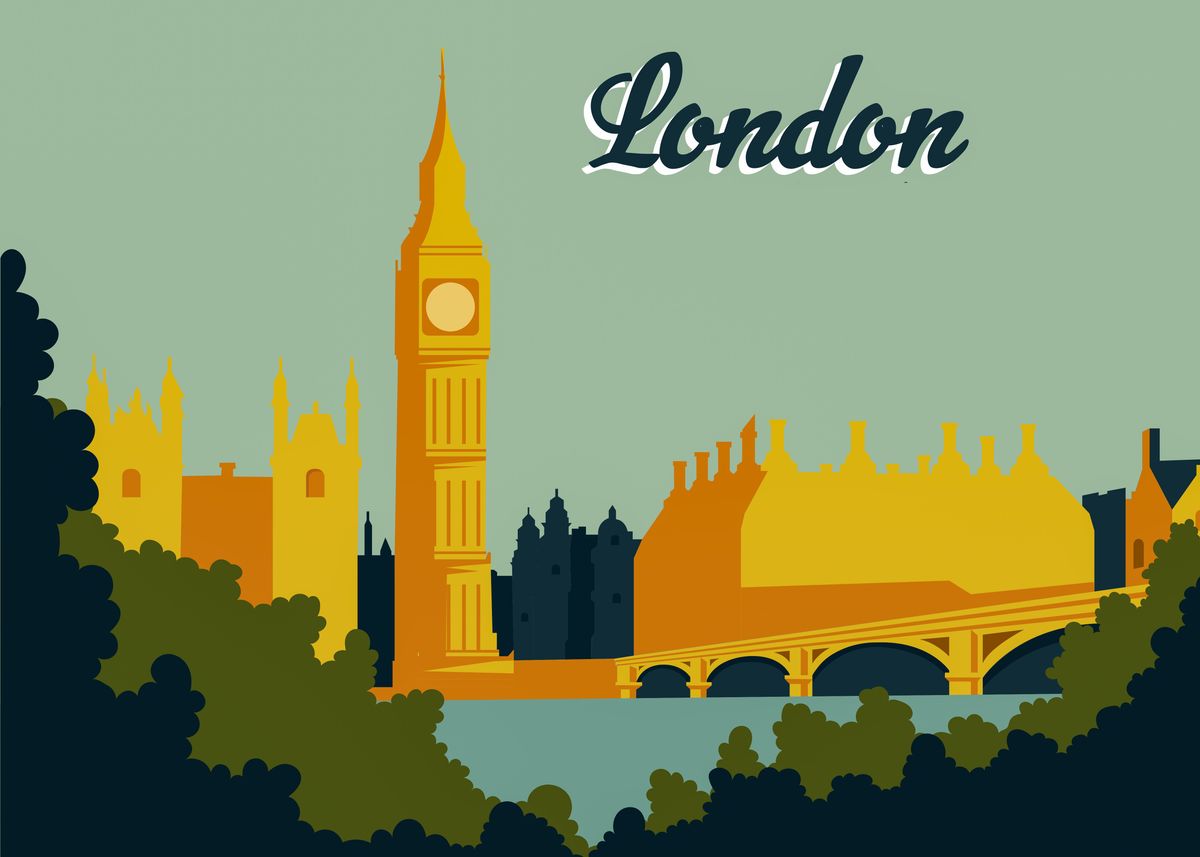 'London City' Poster by Willa Roberts | Displate