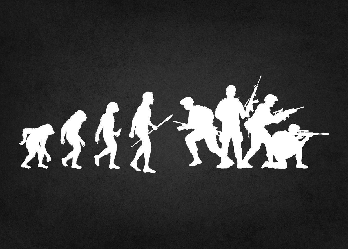 'evolution of army' Poster, picture, metal print, paint by Bestselling ...