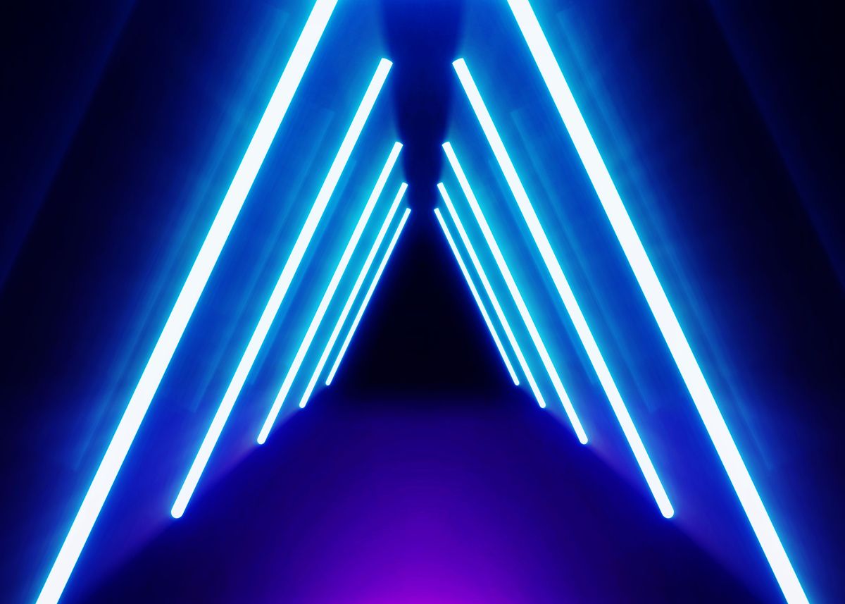 'Neon retro style 80s' Poster, picture, metal print, paint by ...