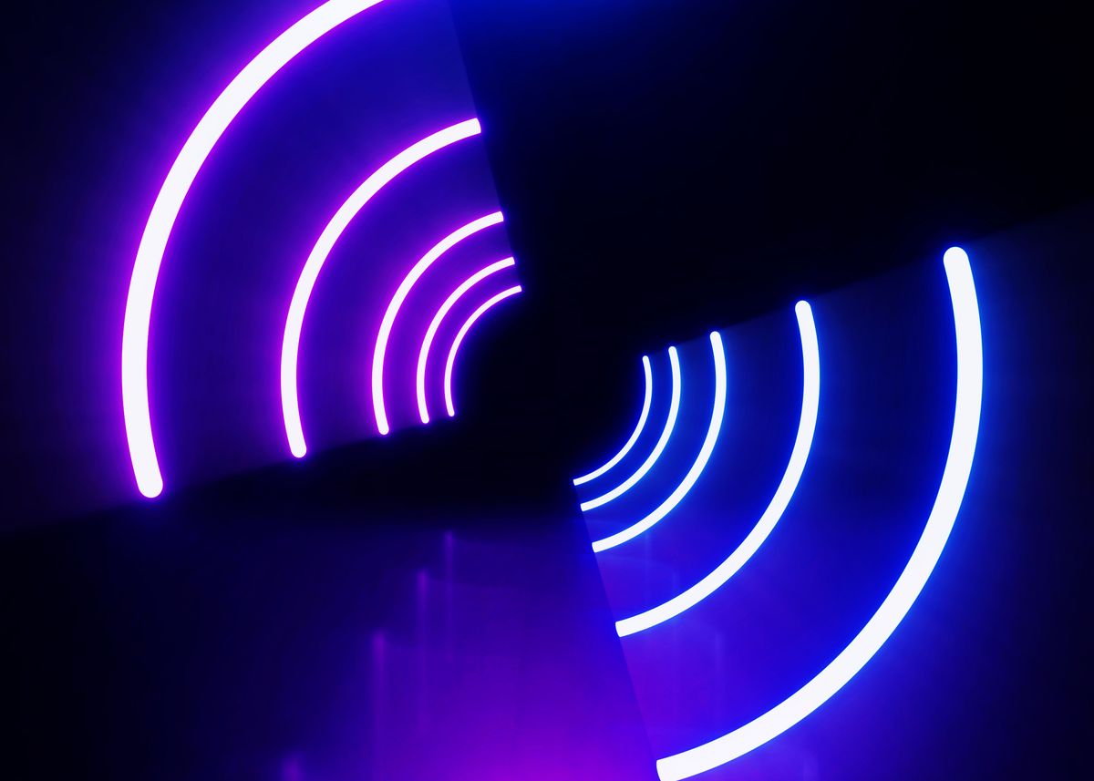 'Neon retro style 80s' Poster, picture, metal print, paint by ...