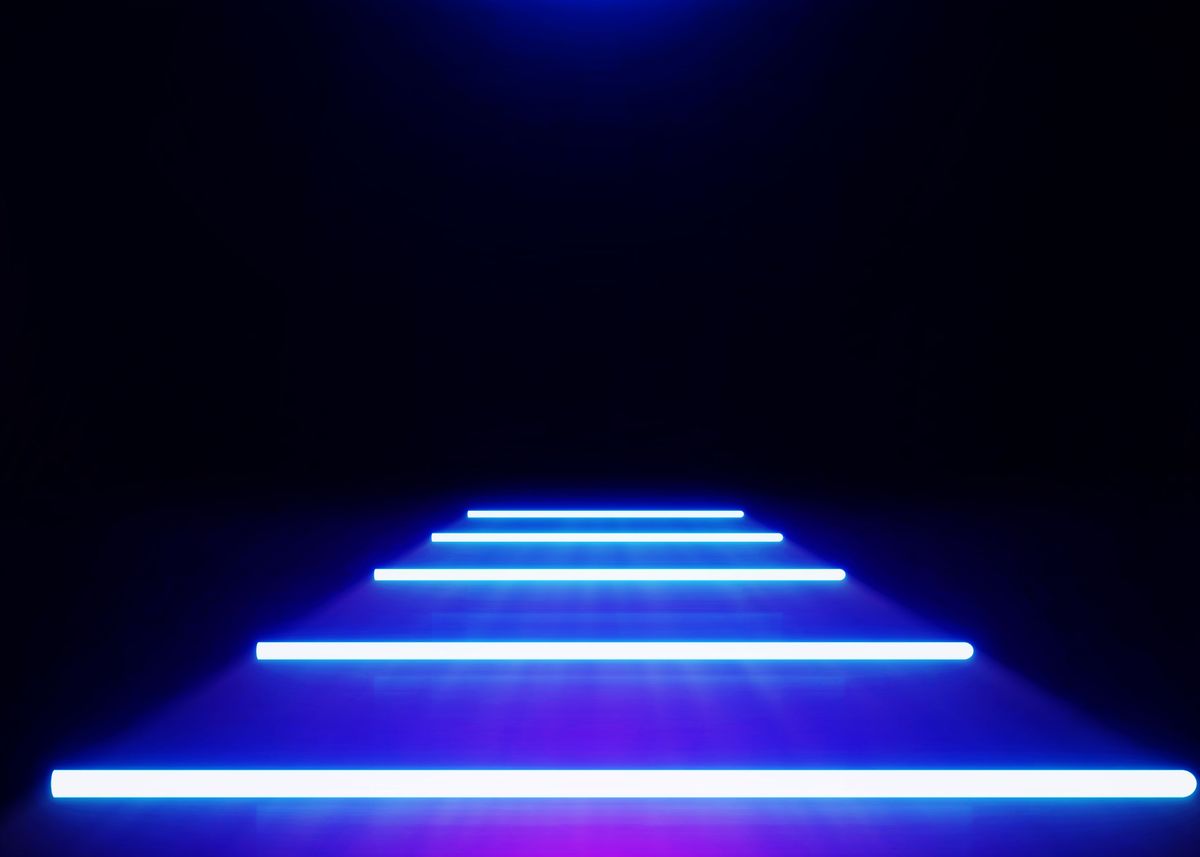 'Neon retro style 80s' Poster, picture, metal print, paint by ...