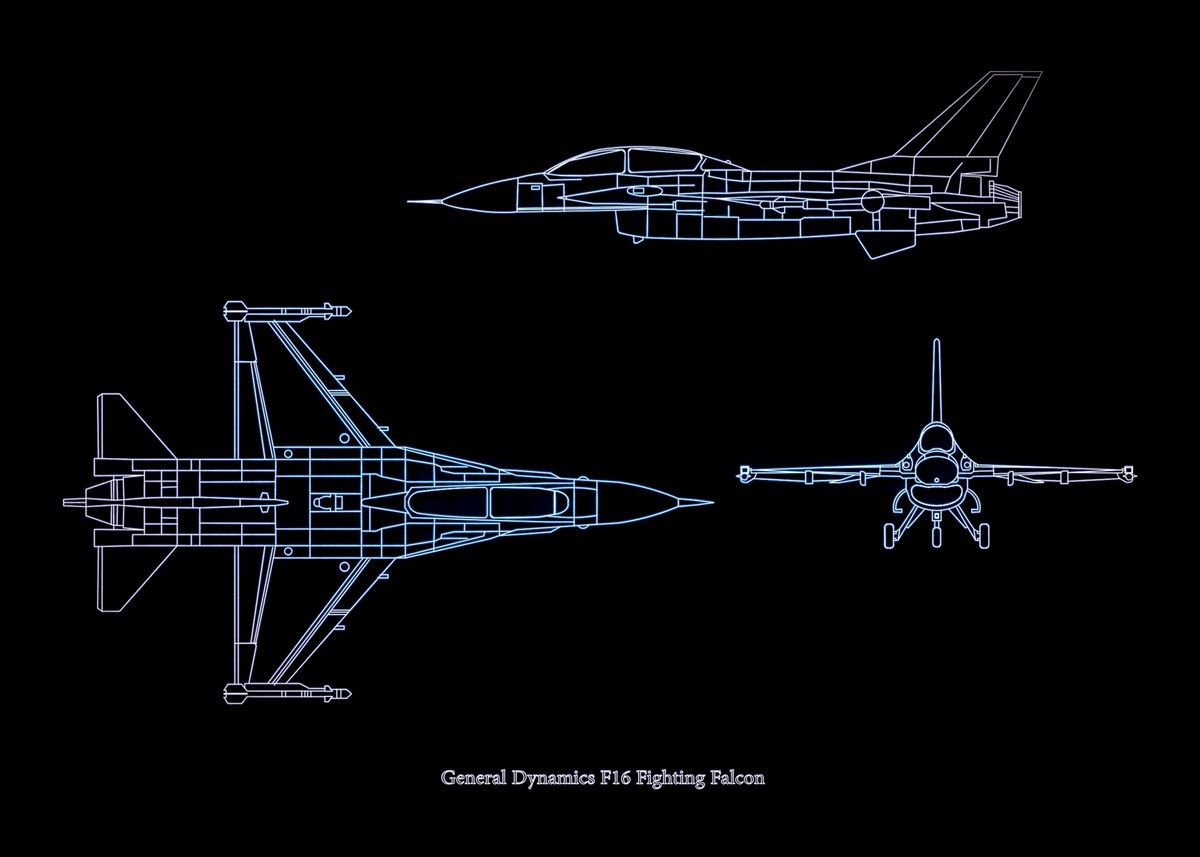 'General Dynamics F16 Fight' Poster, picture, metal print, paint by Mod ...