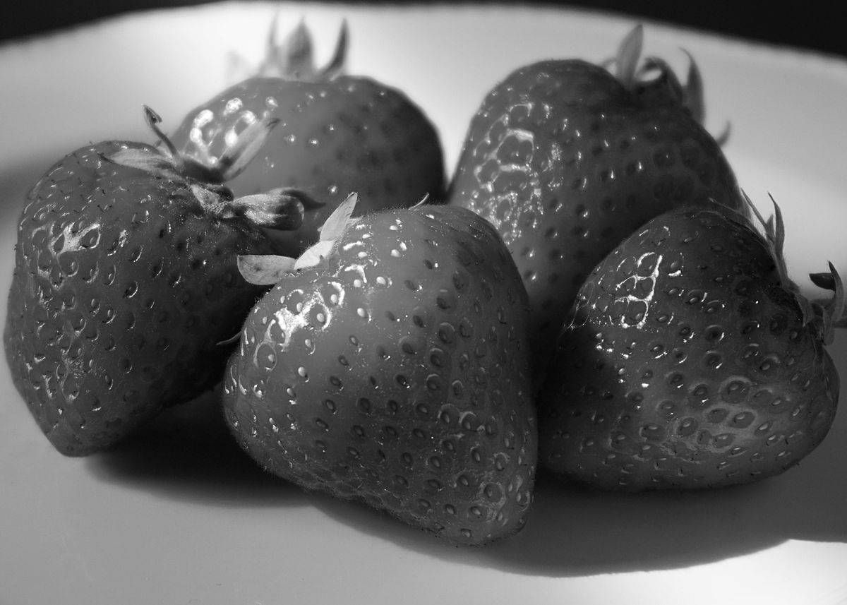 'strawberries gray' Poster, picture, metal print, paint by The Diamond ...