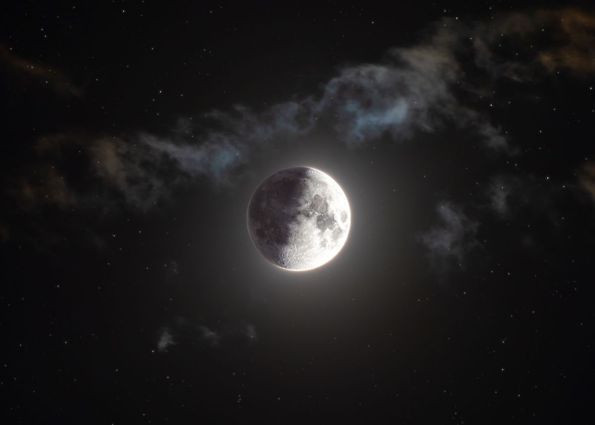 'First Quarter Moon' Poster, picture, metal print, paint by Rami Ammoun ...