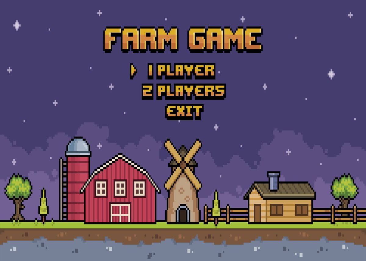 'pixel art farm game' Poster by 80s Retro | Displate