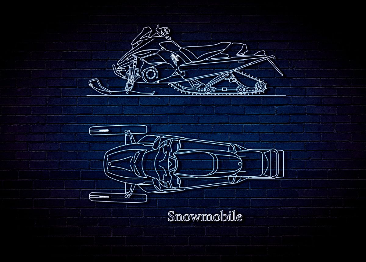 'Snowmobile' Poster, picture, metal print, paint by Mod Yof | Displate