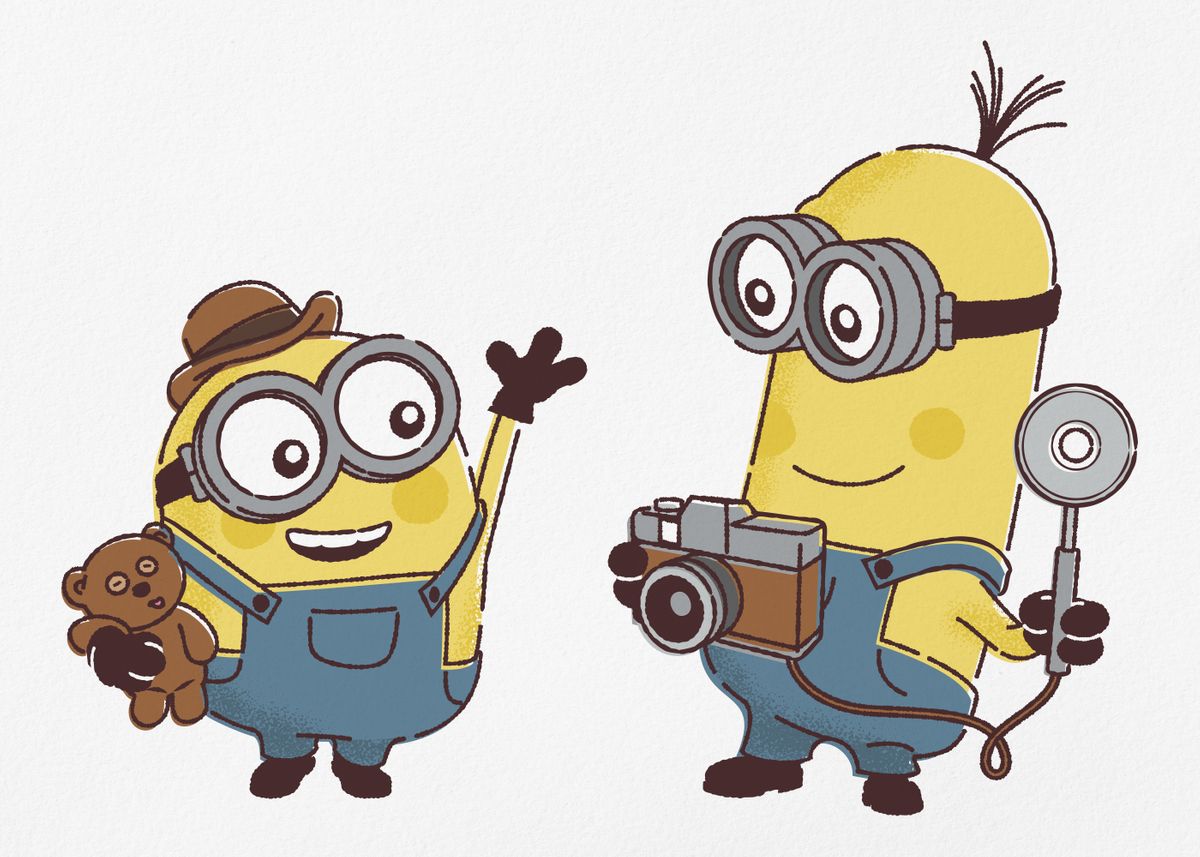 'Portrait Time' Poster, picture, metal print, paint by Minions | Displate