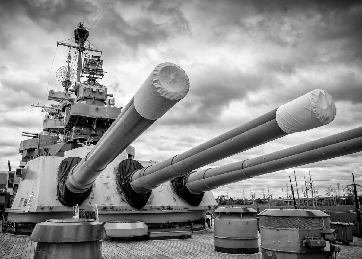 'Gun Turrets of battleship' Poster, picture, metal print, paint by Sam ...