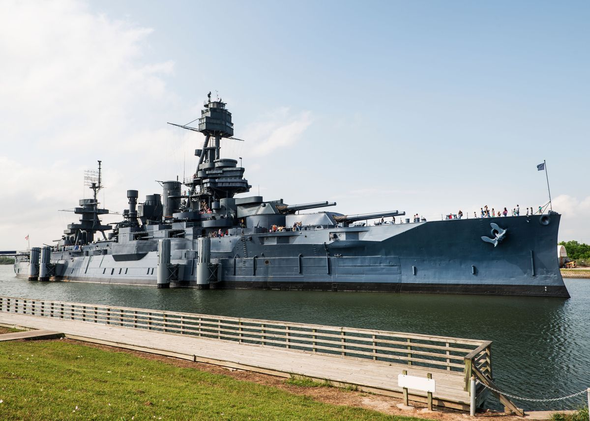 'Battleship in the docks' Poster, picture, metal print, paint by Sam ...