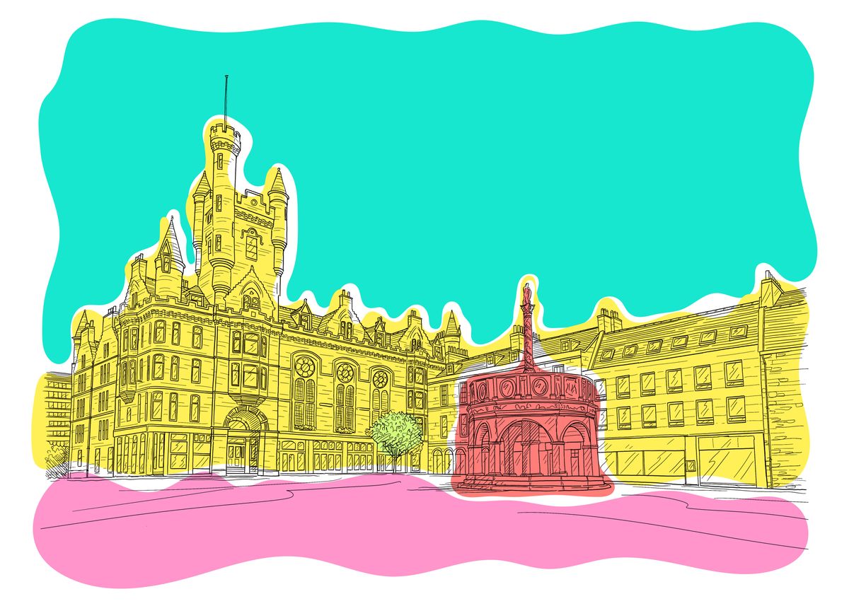 'Castlegate Aberdeen' Poster by Adam Regester | Displate