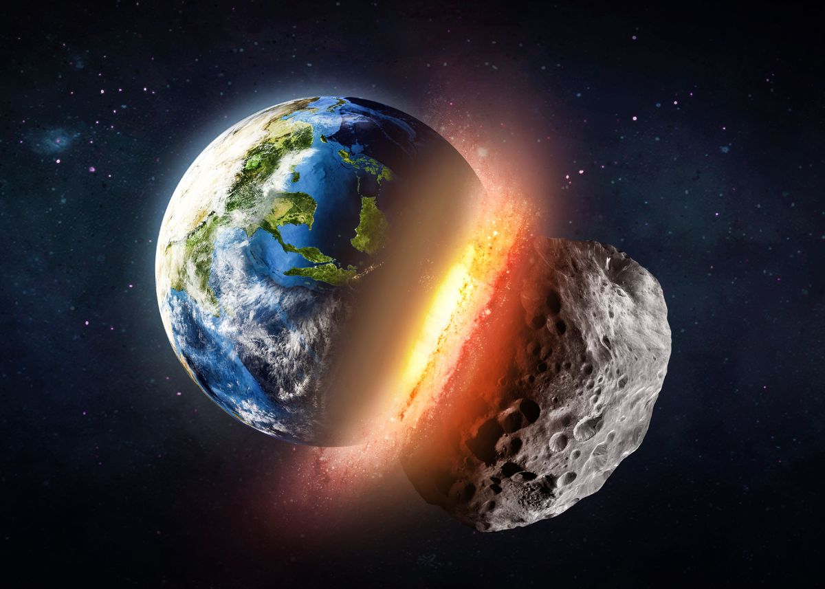 'Collision of Earth Planet' Poster, picture, metal print, paint by ...