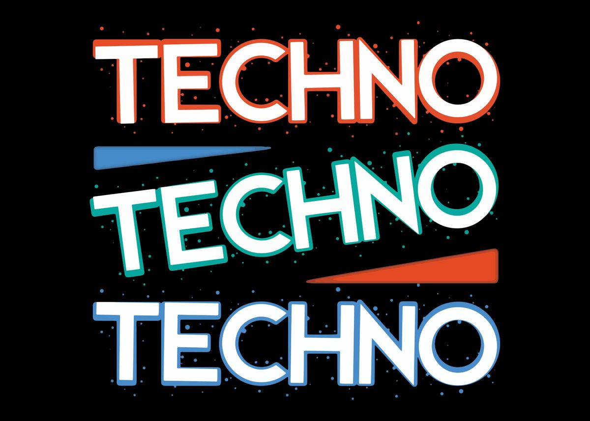 'Techno' Poster, picture, metal print, paint by CrazySquirrel | Displate