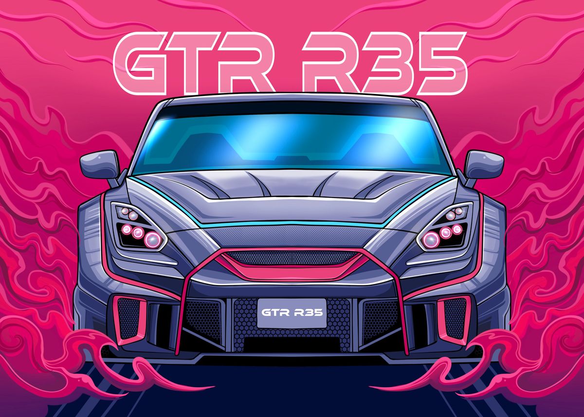 'Skyline GTR R35' Poster by sinnois | Displate