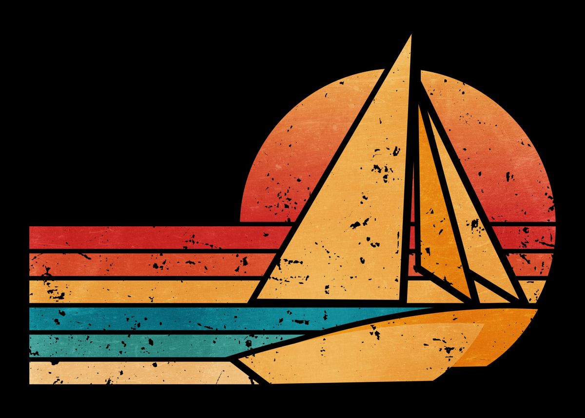'Retro Catamaran' Poster by Hexor | Displate