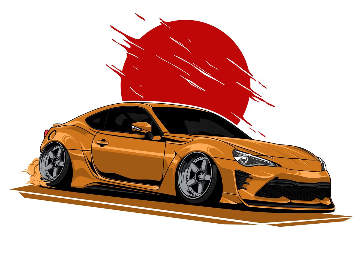 'Toyota GT86 Moon White 9' Poster, picture, metal print, paint by Heru ...