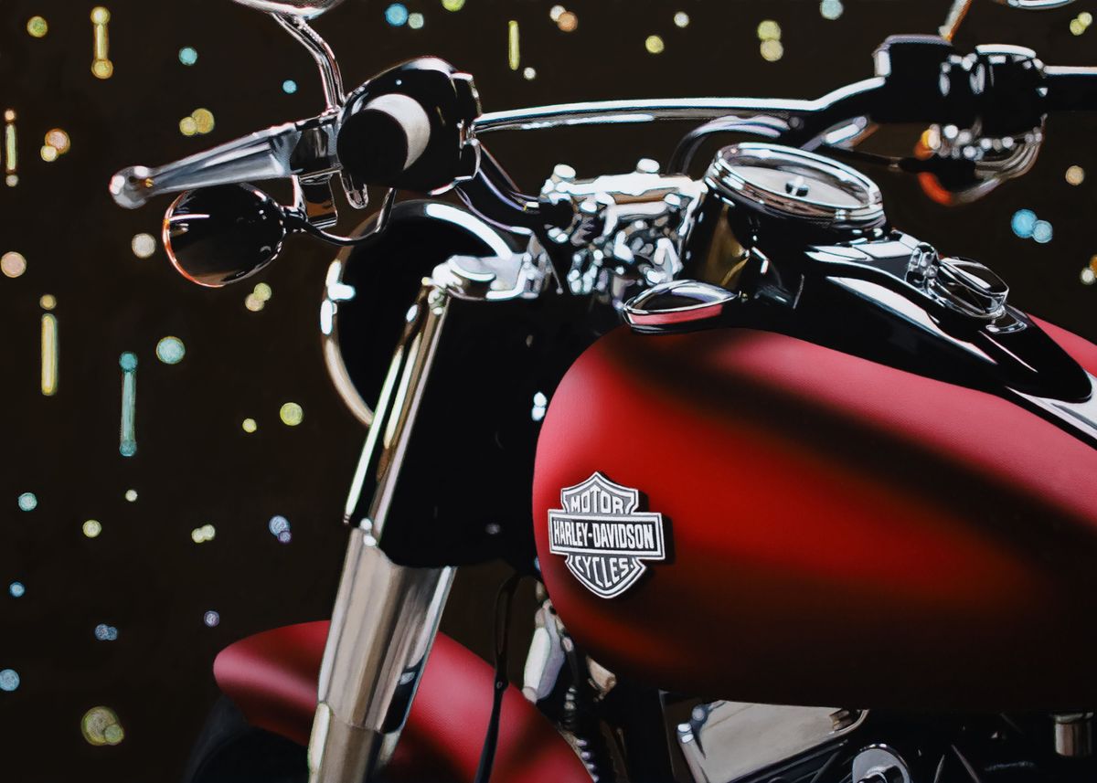 'Red Ride' Poster, picture, metal print, paint by JBello Studio | Displate