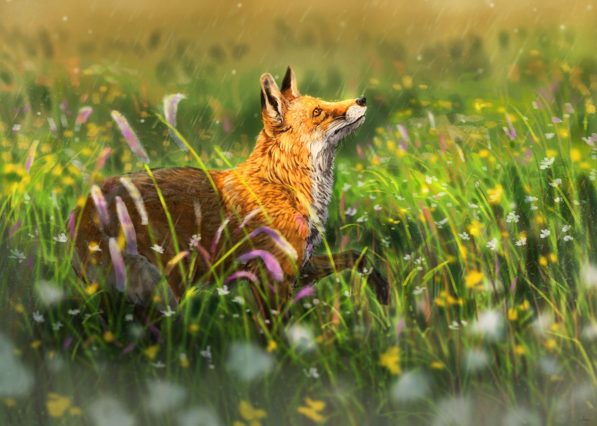 'Sierra Nevada Red Fox' Poster, picture, metal print, paint by ...