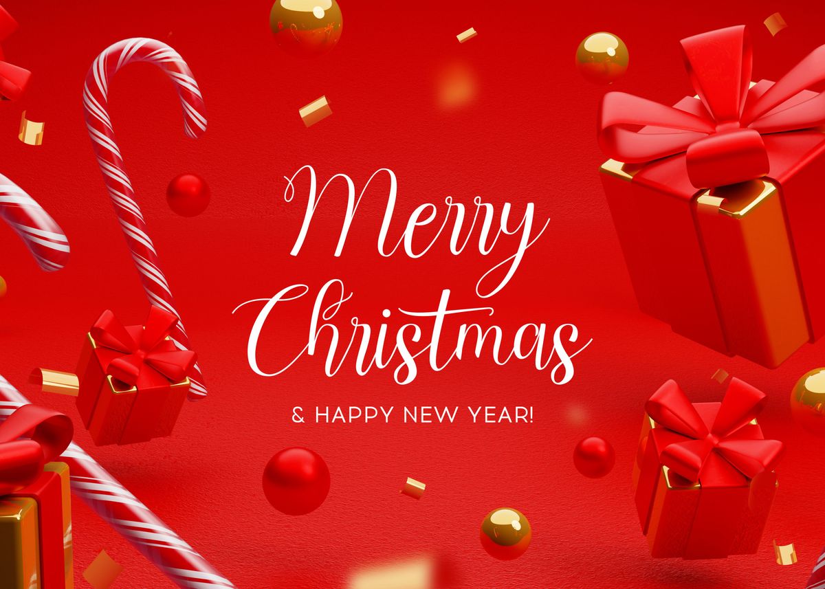 'Merry Christmas and HNY' Poster, picture, metal print, paint by ...