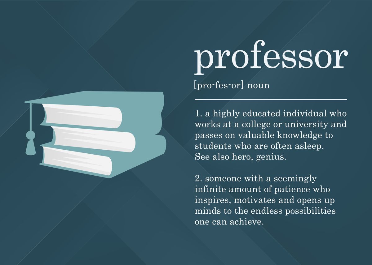 'Funny Professor Definition' Poster, picture, metal print, paint by ...