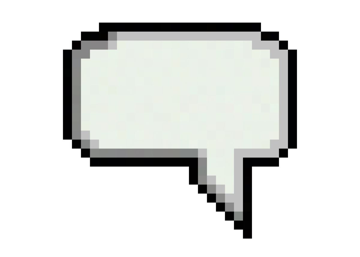 'Pixel art speech bubble vi' Poster, picture, metal print, paint by Gianfranco Grenar | Displate