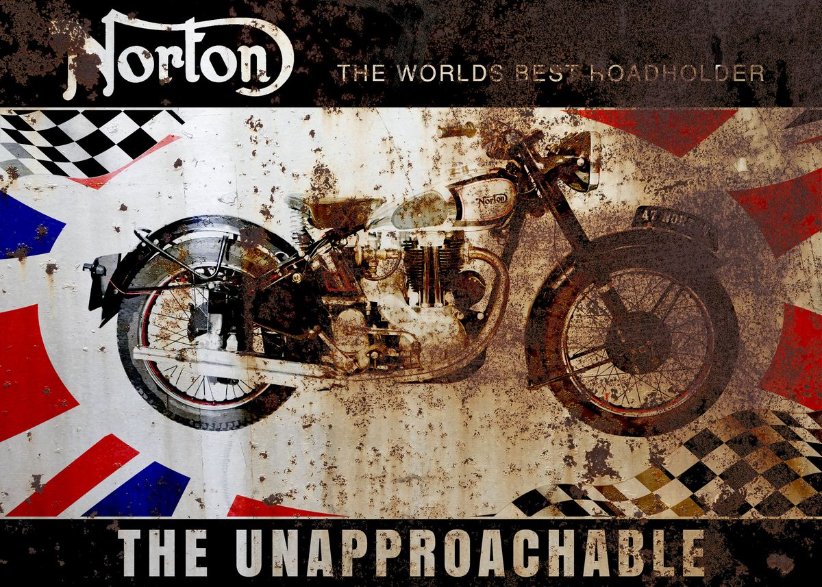 'Norton Motorcycle Distress' Poster by George Whiteside | Displate