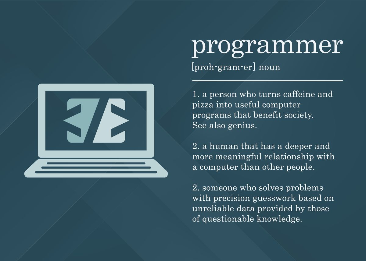 'Programmer Definition' Poster, picture, metal print, paint by ...